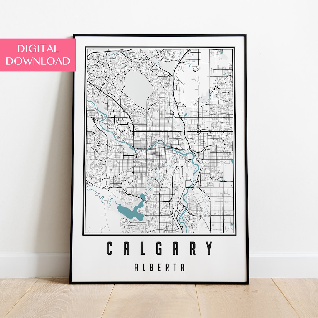 Calgary Map Download, Calgary City Map, Calgary Wall Art Poster - Etsy