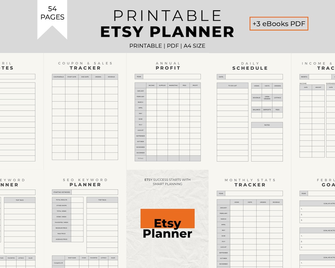 Printable Etsy Planner & 3 Etsy Ebooks, Etsy Business Planner, Sell on ...