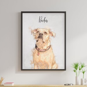 Custom Pet Portrait DIGITAL DOWNLOAD, Watercolor Pet Portrait, Dog ...