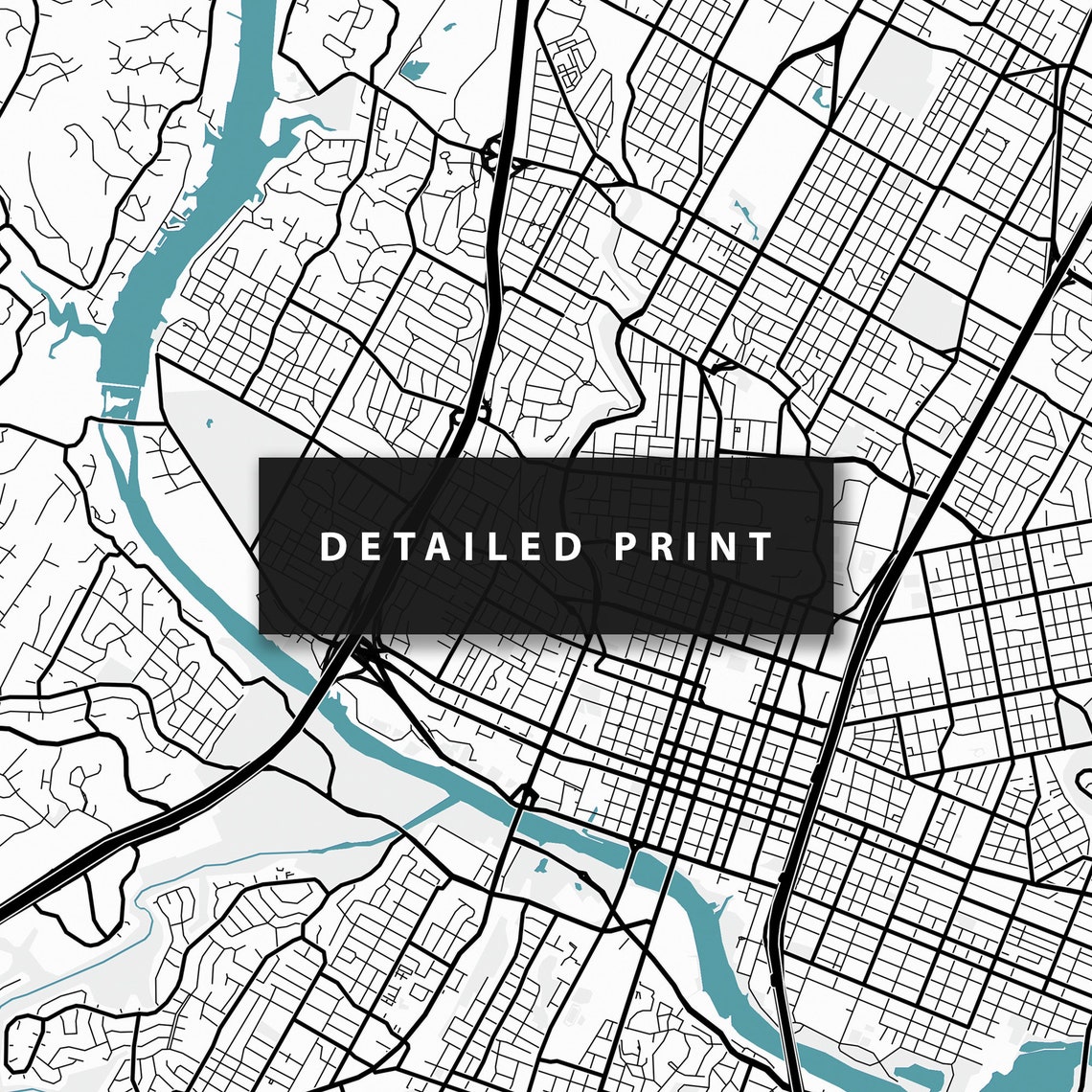 Austin Map Printable Austin Texas Wall Art Austin Art | Etsy