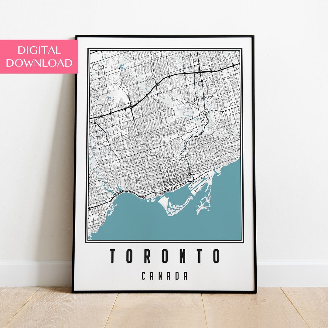 Toronto Map Download, Printable Wall Art, Toronto City Map, Canada Art ...