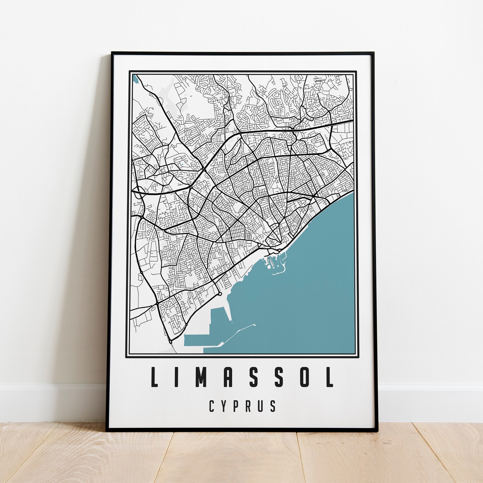 Limassol City Map Digital Download Cyprus Limassol Map Print | Etsy