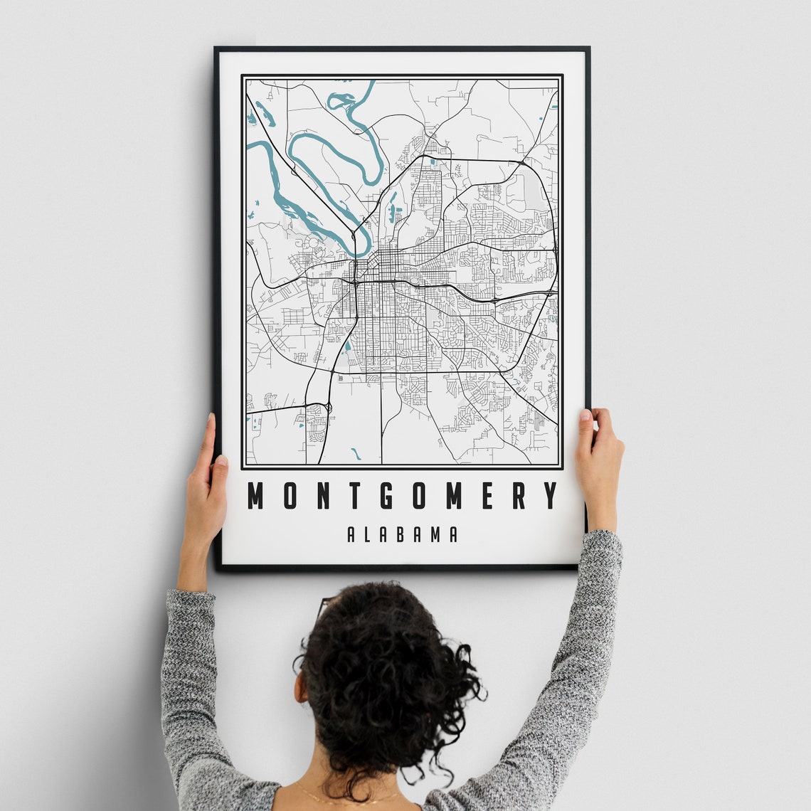Montgomery Map Download Montgomery City Map Montgomery Wall | Etsy