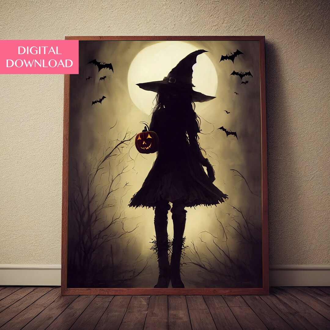 Halloween Witch, Digital Download, Spooky Art - Etsy