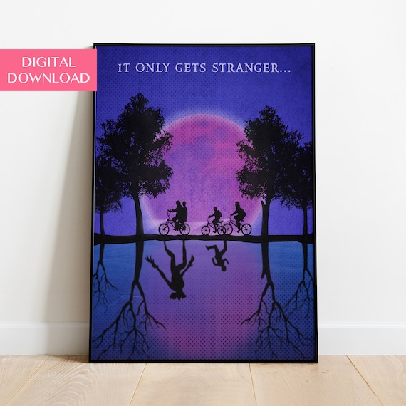 Stranger Things Poster Minimalist Movie Wall Decor Upside | Etsy