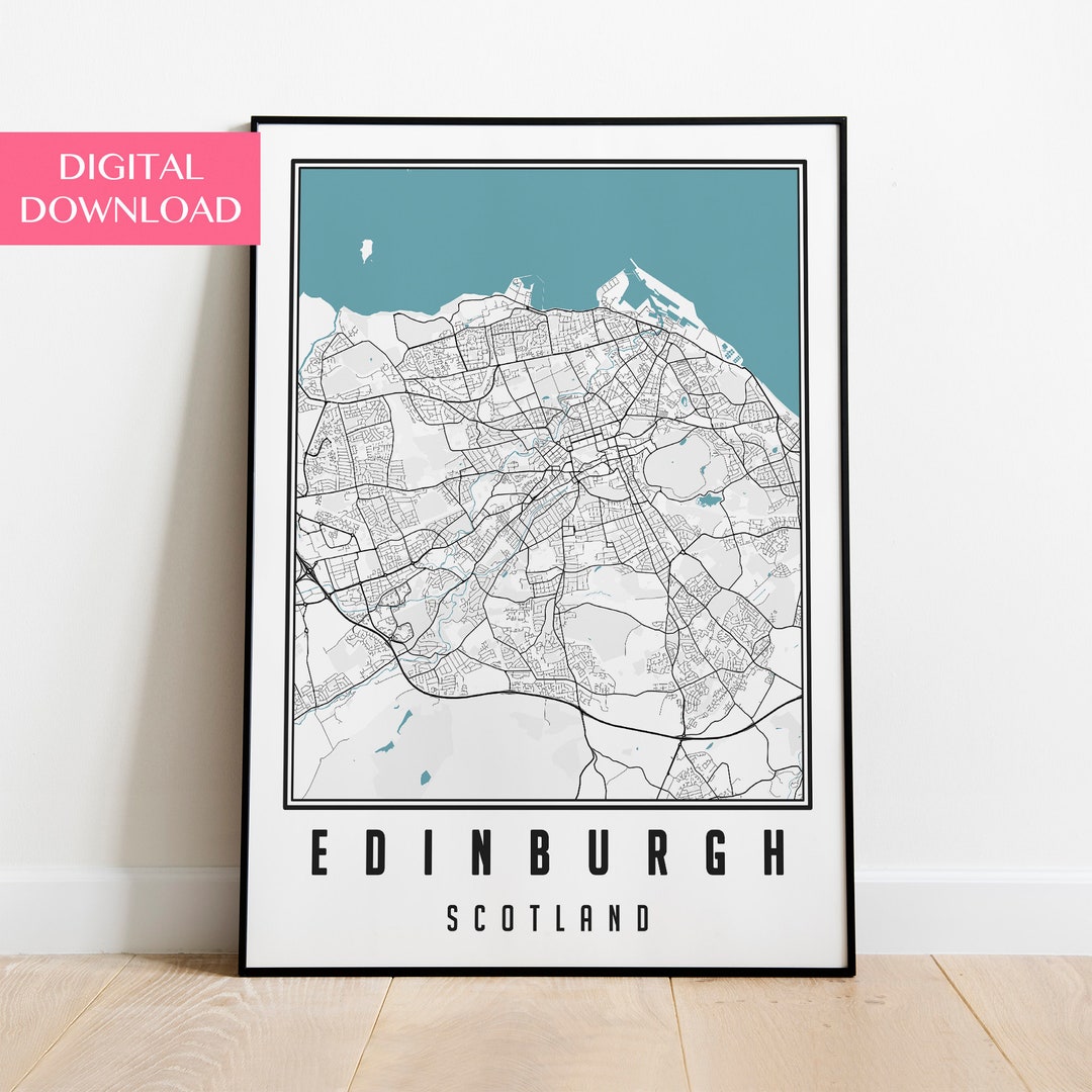 Edinburgh Map Digital Download, Edinburgh Scotland City Map, Edinburgh ...