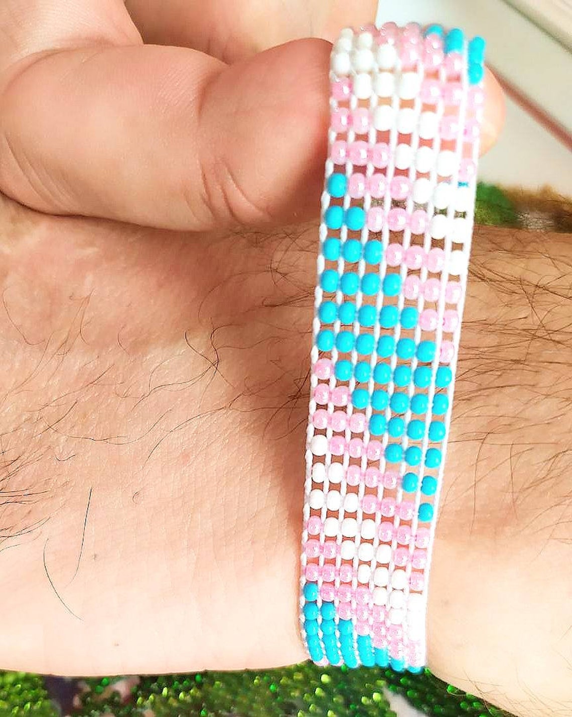 Transgender bracelet anklet beaded Lgbtq jewelry Trans pride | Etsy