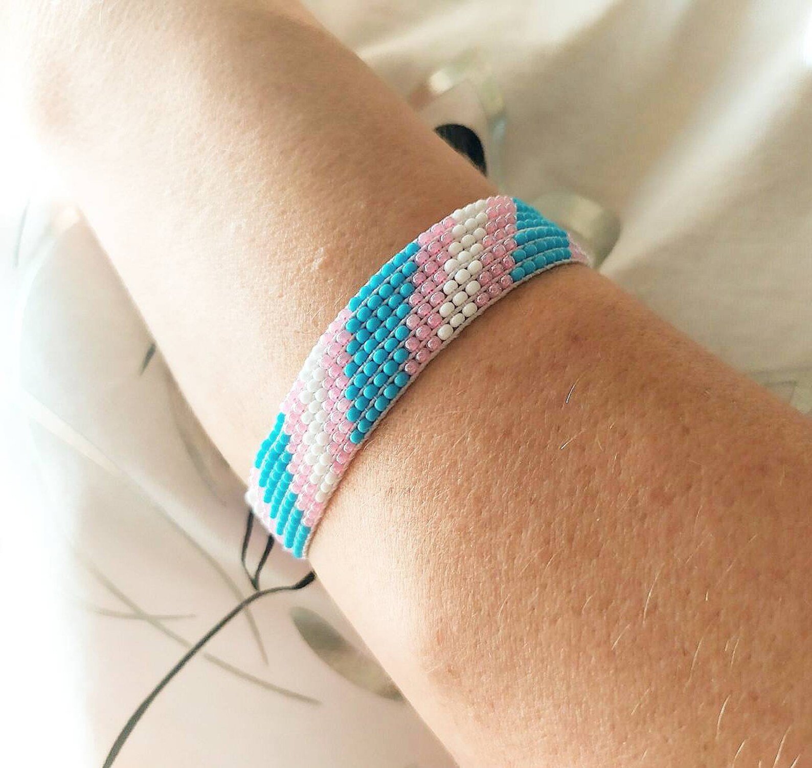 Transgender bracelet anklet beaded Lgbtq jewelry Trans pride | Etsy
