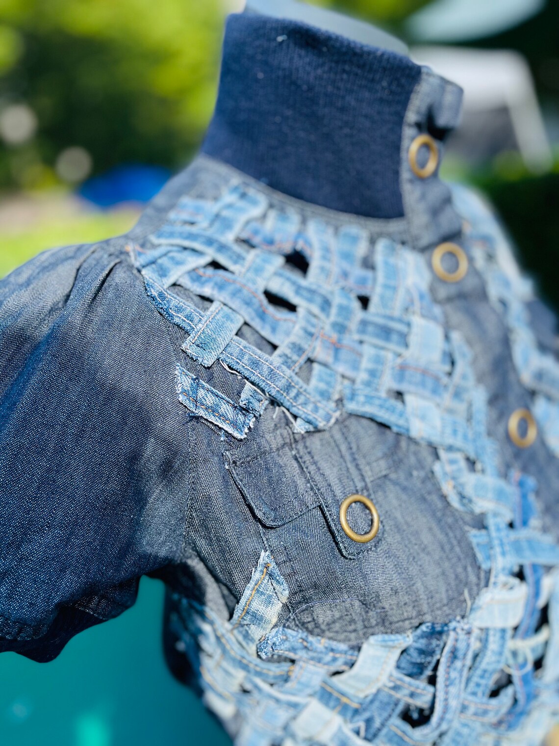 Weaved Denim Jacket - Etsy