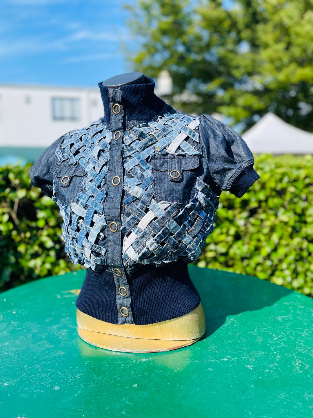 Weaved Denim Jacket - Etsy