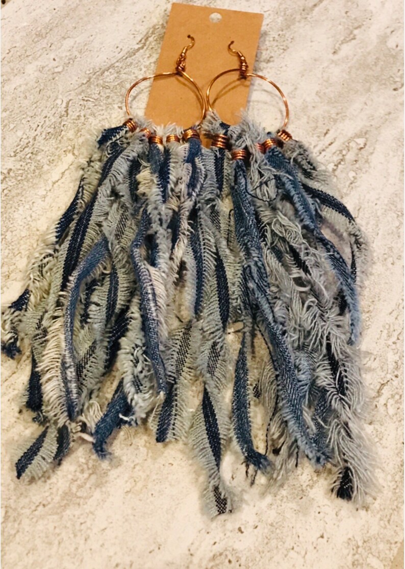 Denim Earrings - Etsy
