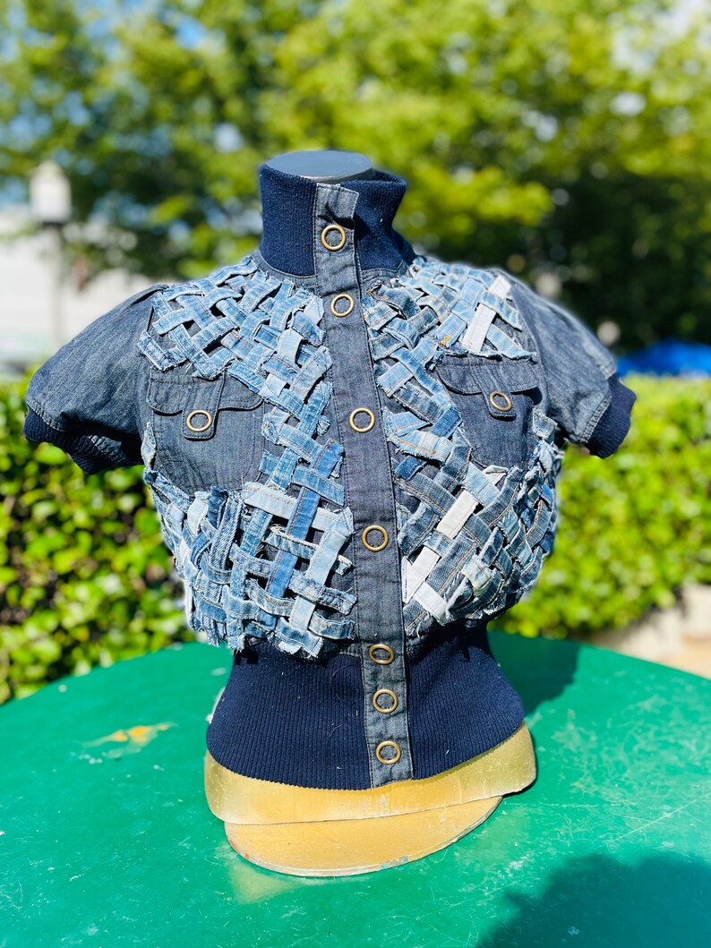 Weaved Denim Jacket - Etsy
