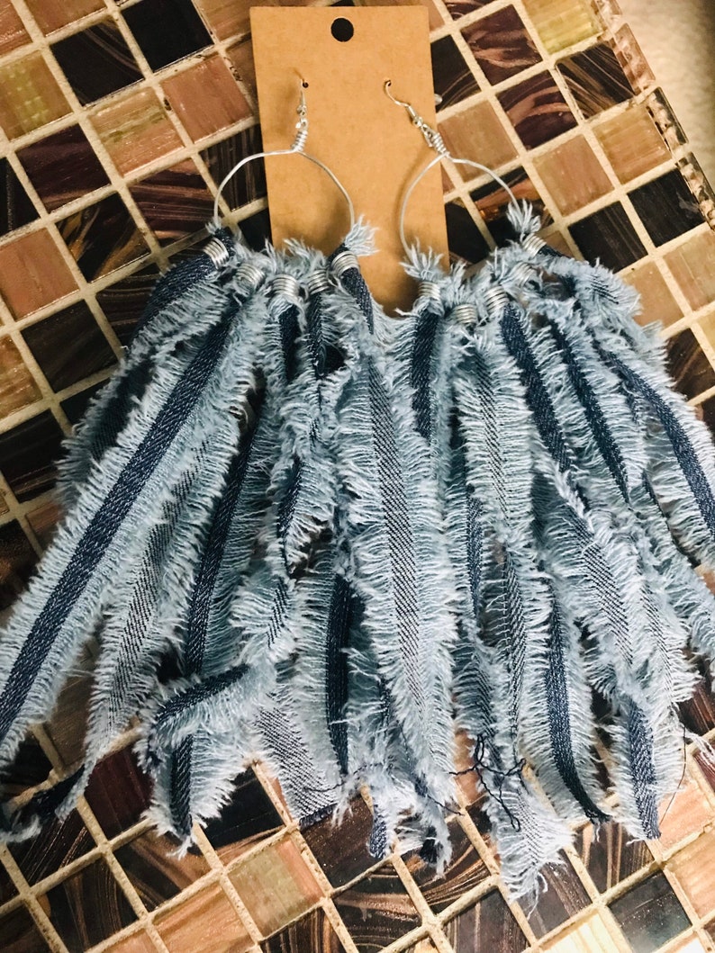 Denim Earrings - Etsy