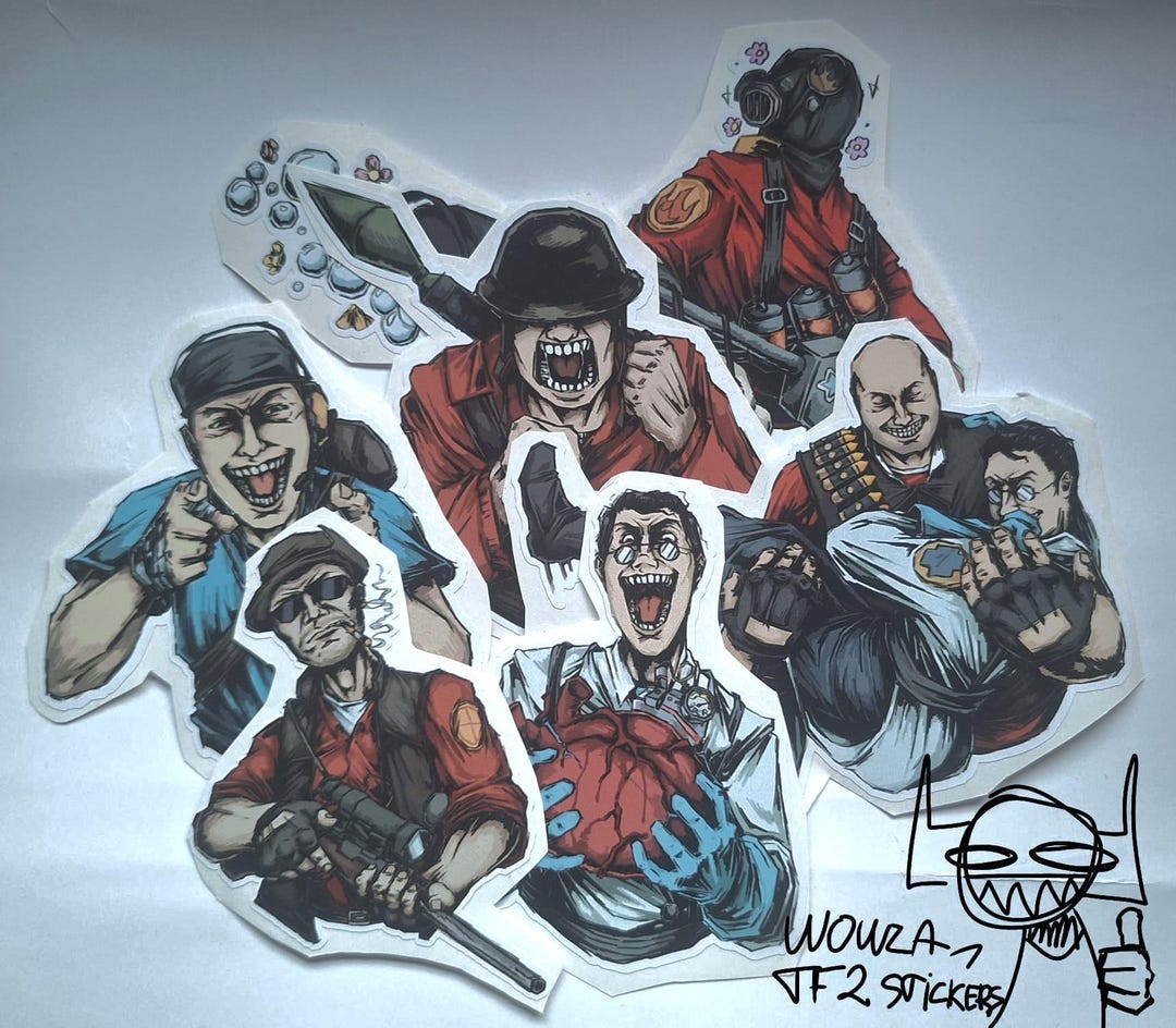 Team Fortress 2 Sticker Pack // Tf2 // Pyro // Scout // Soldier ...