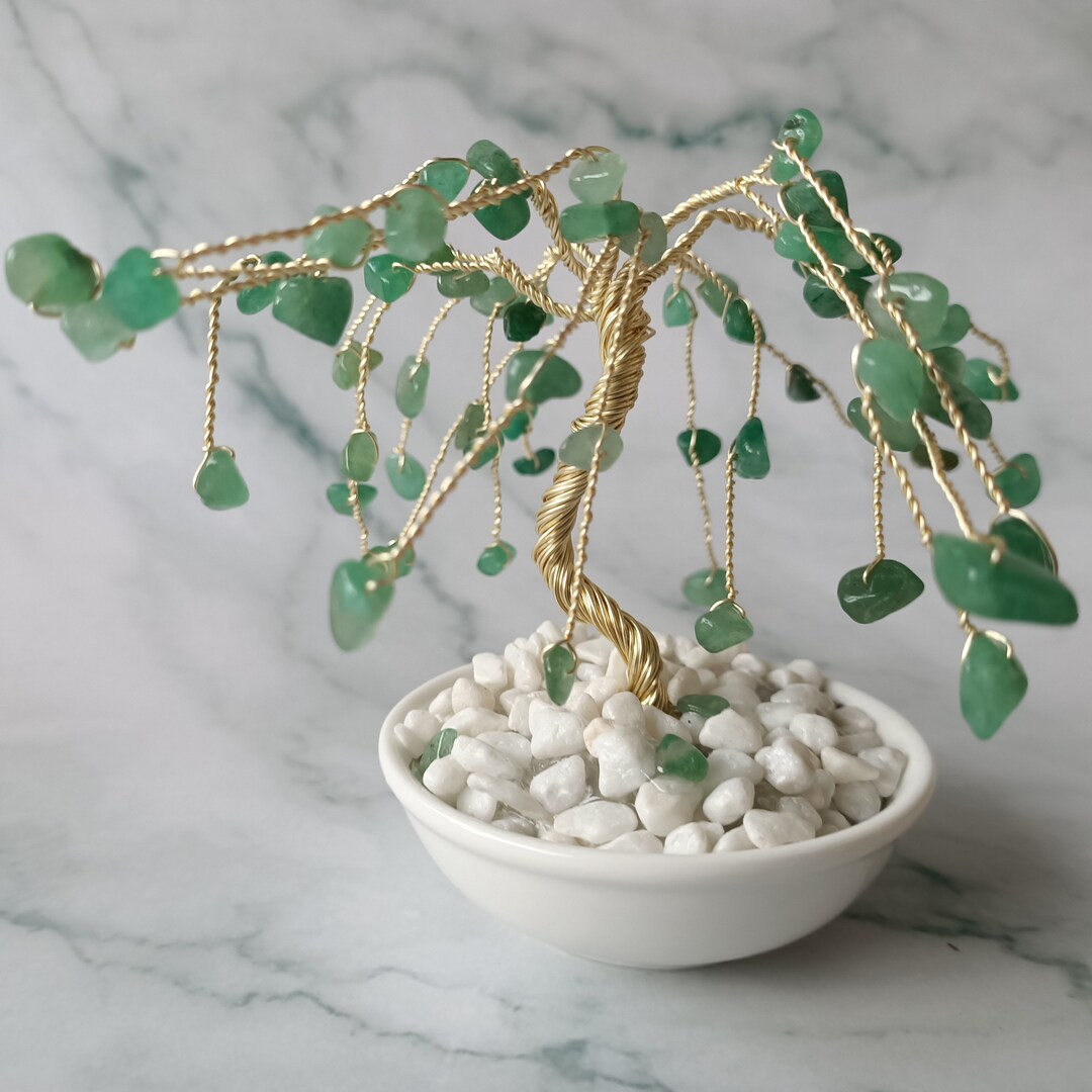 Green Aventurine Willow Gem Tree Crystal Gift, Home Decor, Gift for Her ...