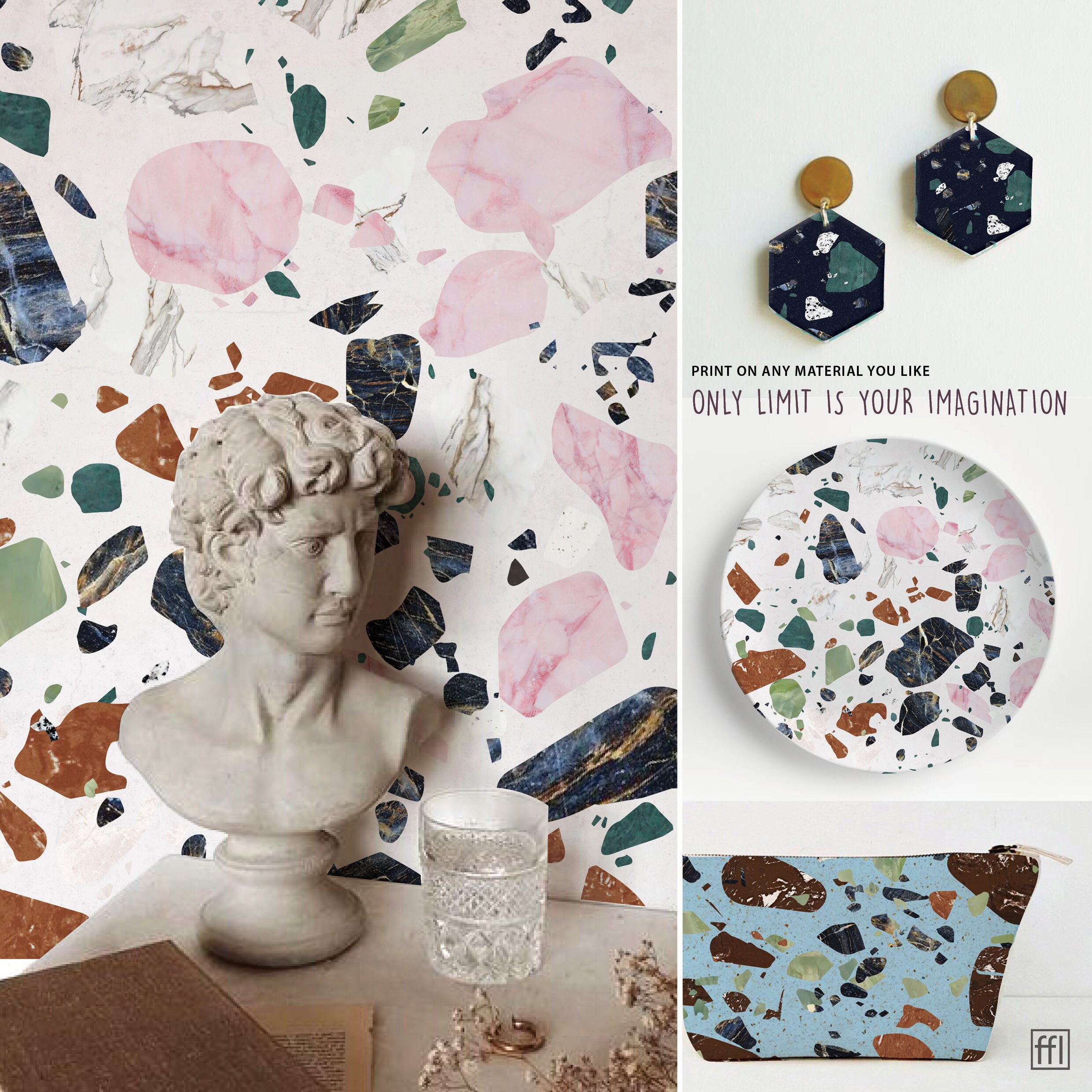 Terrazzo Digital Paper. Terrazzo Texture. Seamless Terrazzo | Etsy