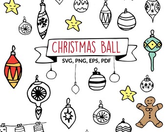 Christmas Clip Art Commercial Use, Doodle Hand Drawn Winter Clip Art ...