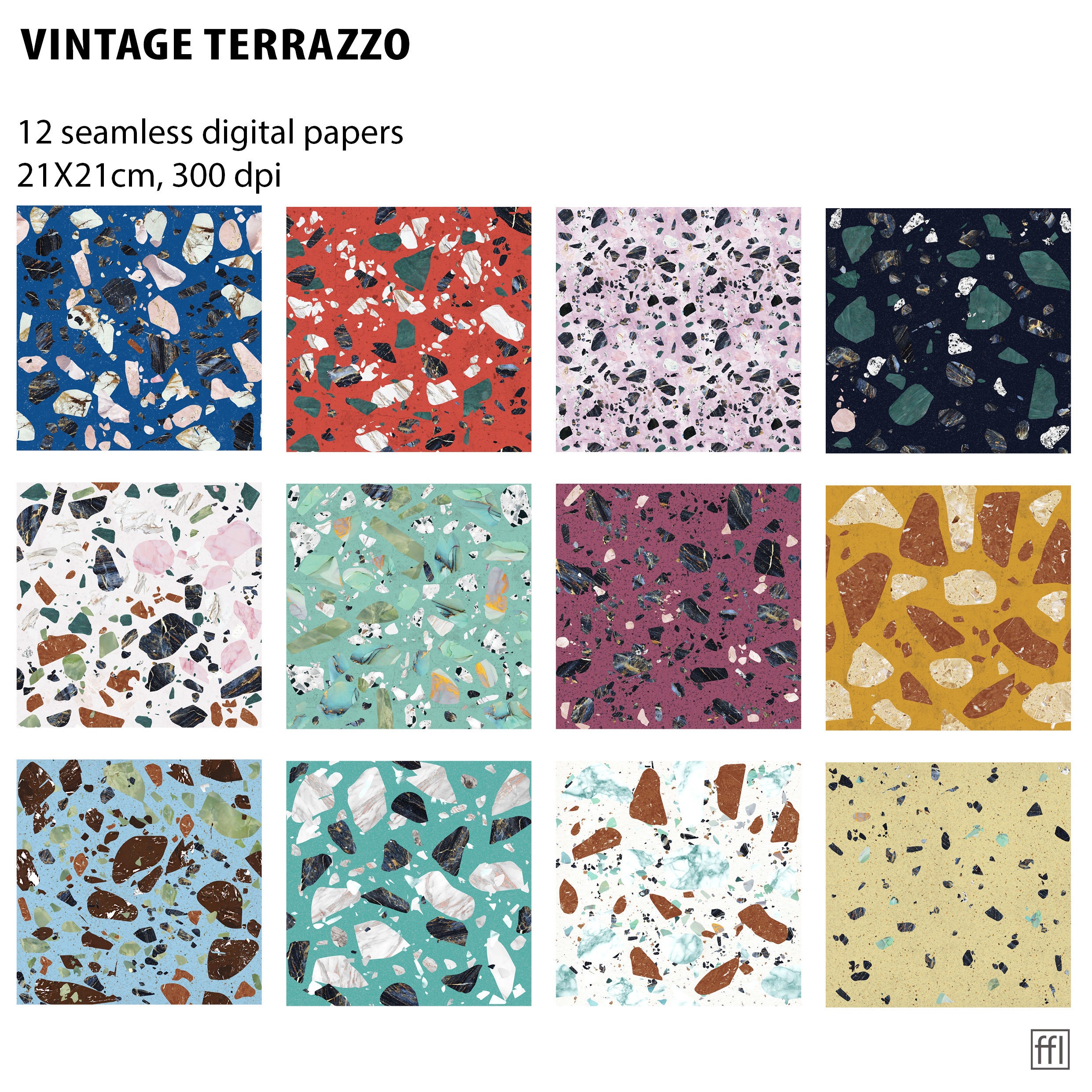 Terrazzo Digital Paper. Terrazzo Texture. Seamless Terrazzo | Etsy