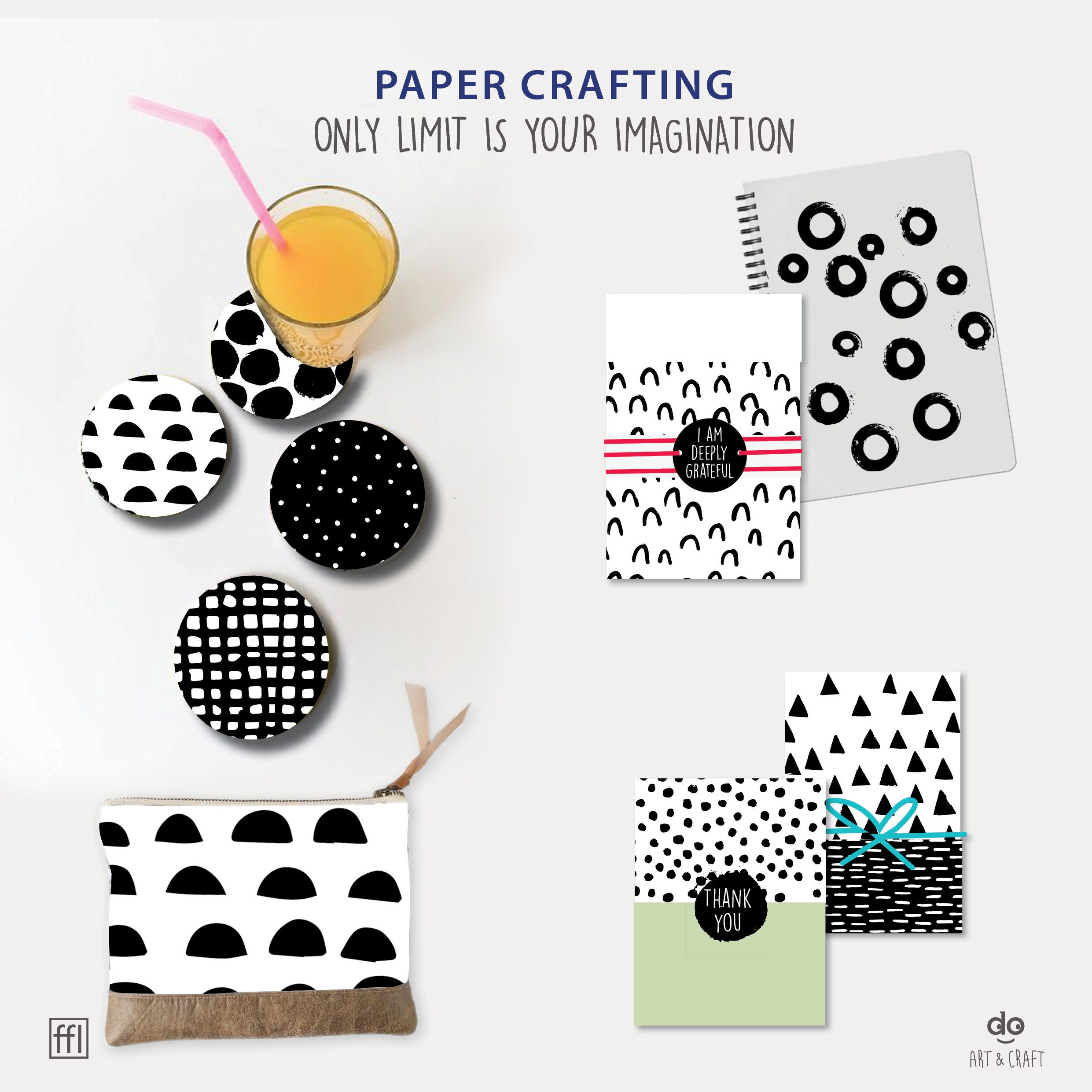 Black & White Digital Papers Pack Scandinavian Seamless Patterns ...