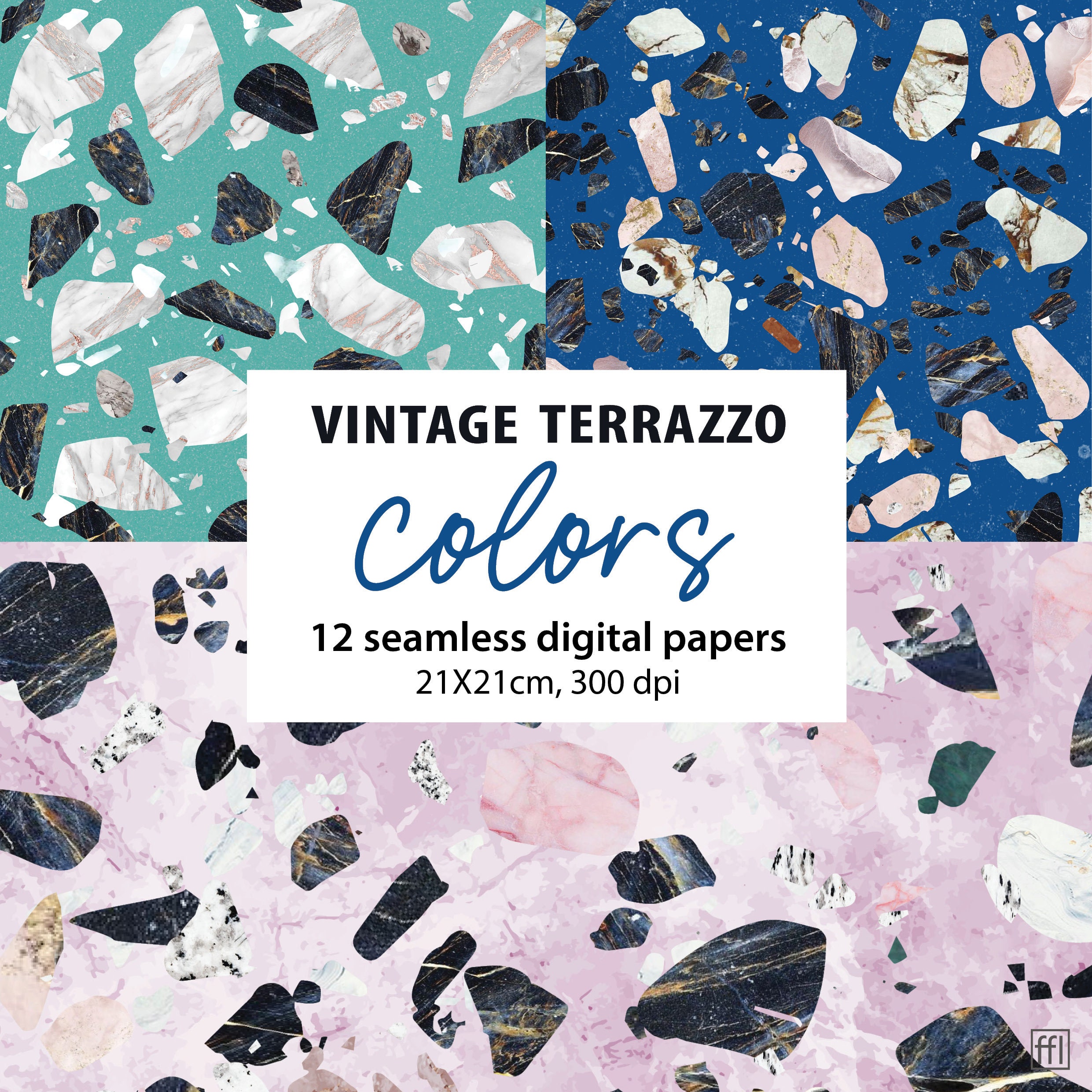 Terrazzo Digital Paper. Terrazzo Texture. Seamless Terrazzo - Etsy