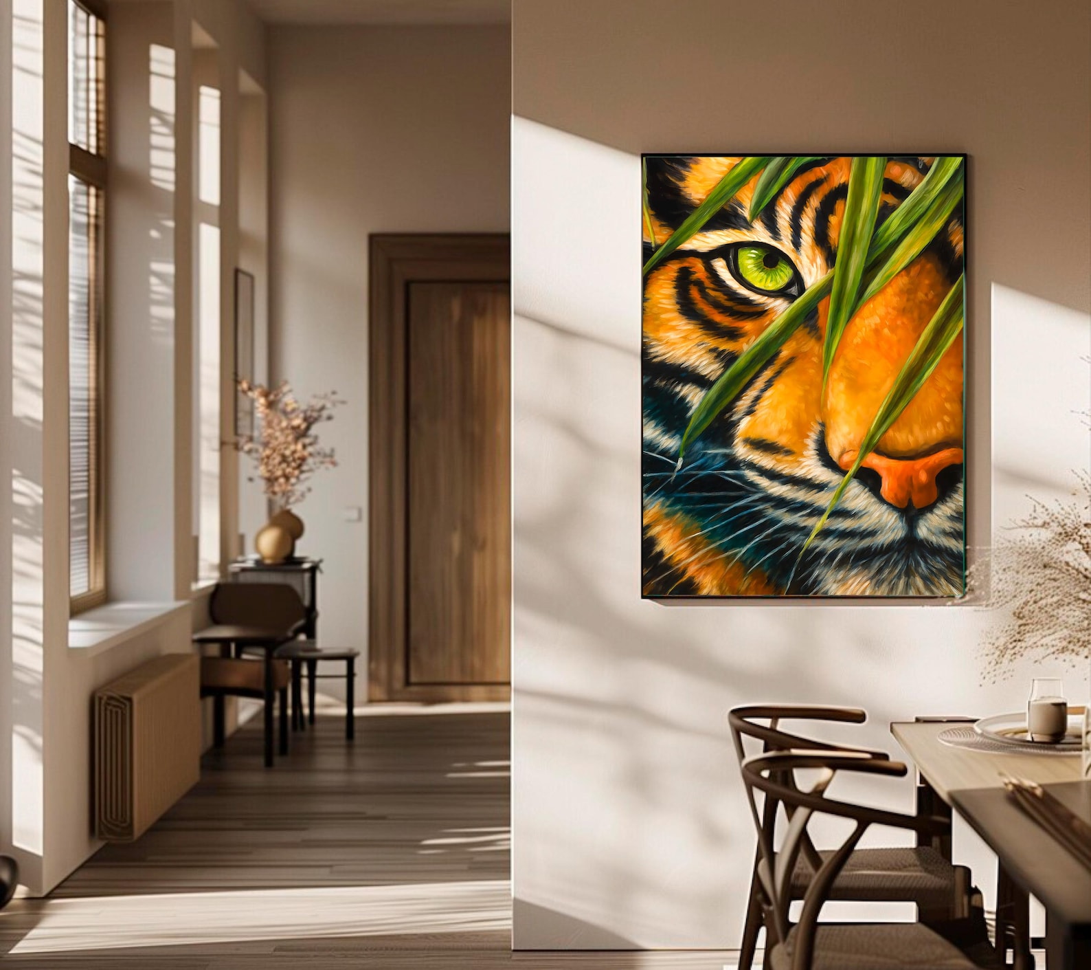 Tiger Eye Wall Art Print, Striking Animal Portrait, Vibrant Wildlife ...