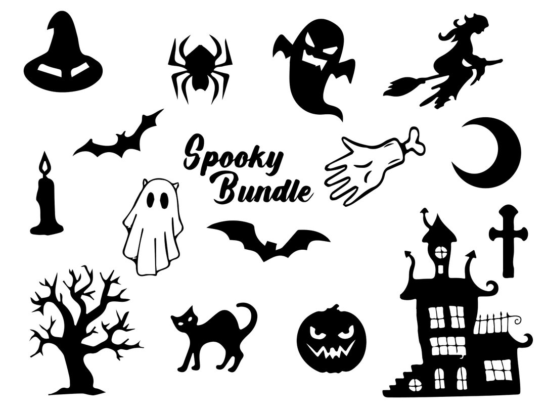 Spooky Svg Halloween Clipart, Ghost Svg for Shirts, Sublimation Designs ...