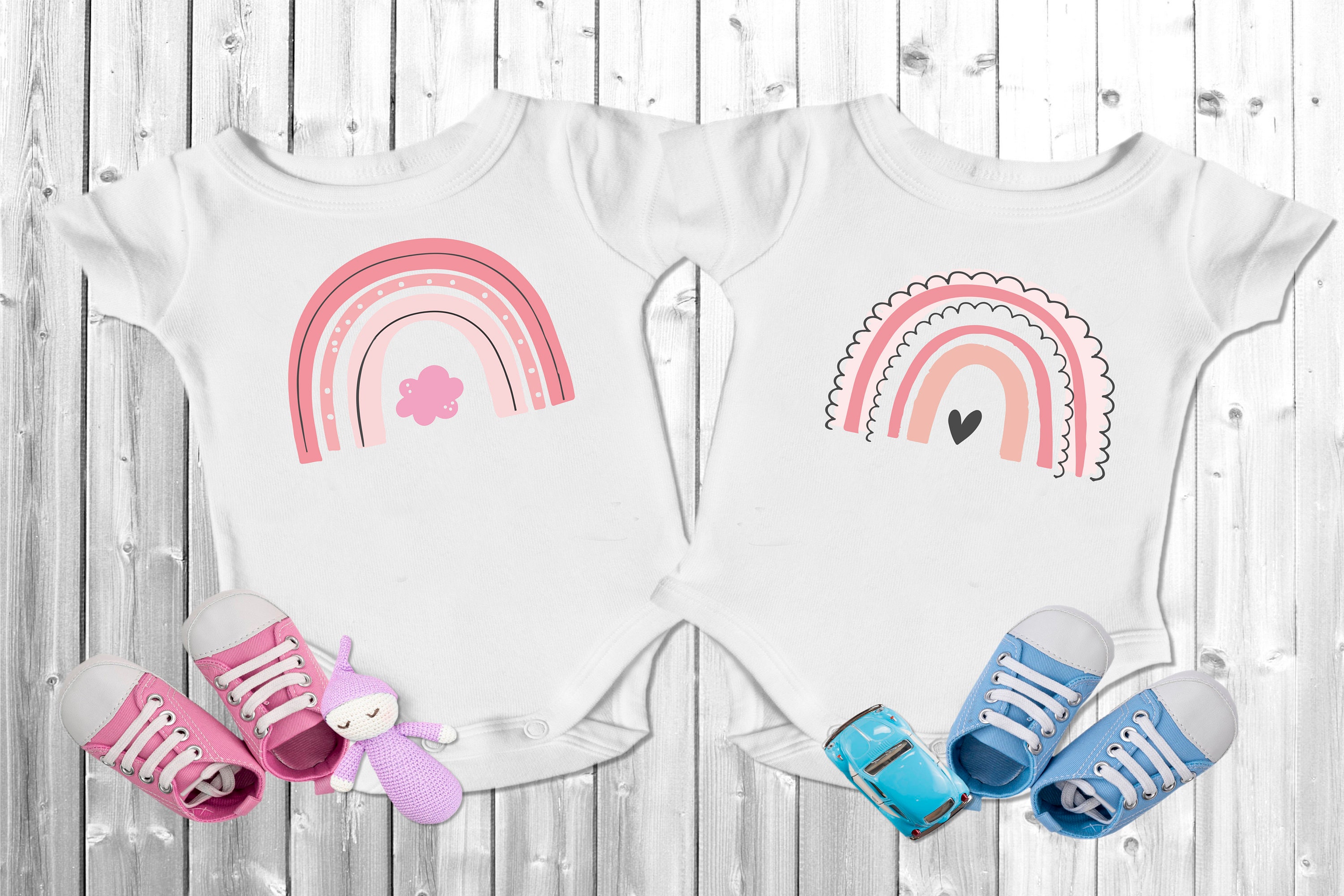 Rainbow Svg Cute Love Clipart, Pastel Pink Prints for Baby Girl Clothes ...