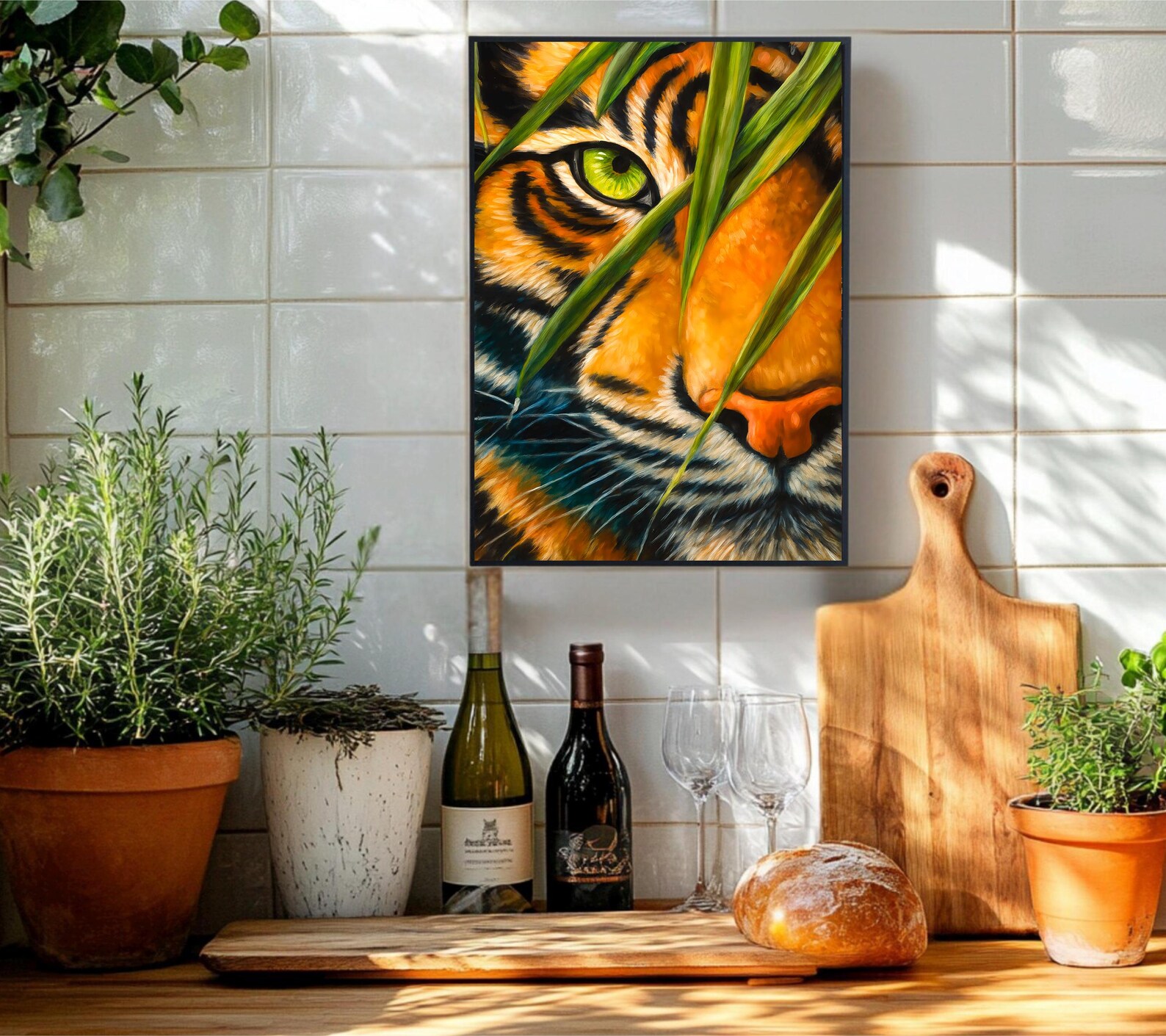 Tiger Eye Wall Art Print, Striking Animal Portrait, Vibrant Wildlife ...