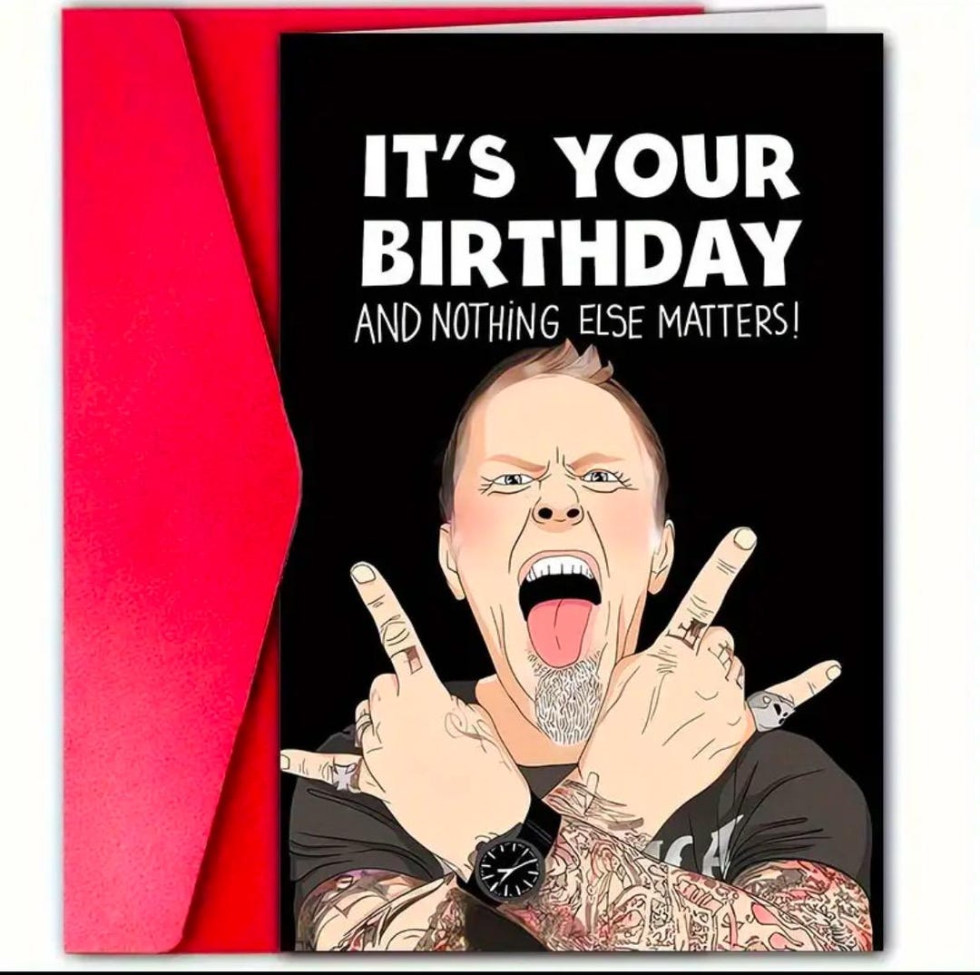 Rockstar Birthday Card its Your Birthday and Nothing Else Matters - Etsy