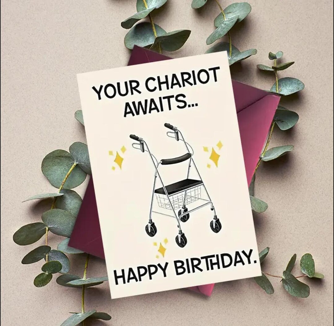 Funny Dark Humor Birthday Card – “your Chariot Awaits” - Includes ...