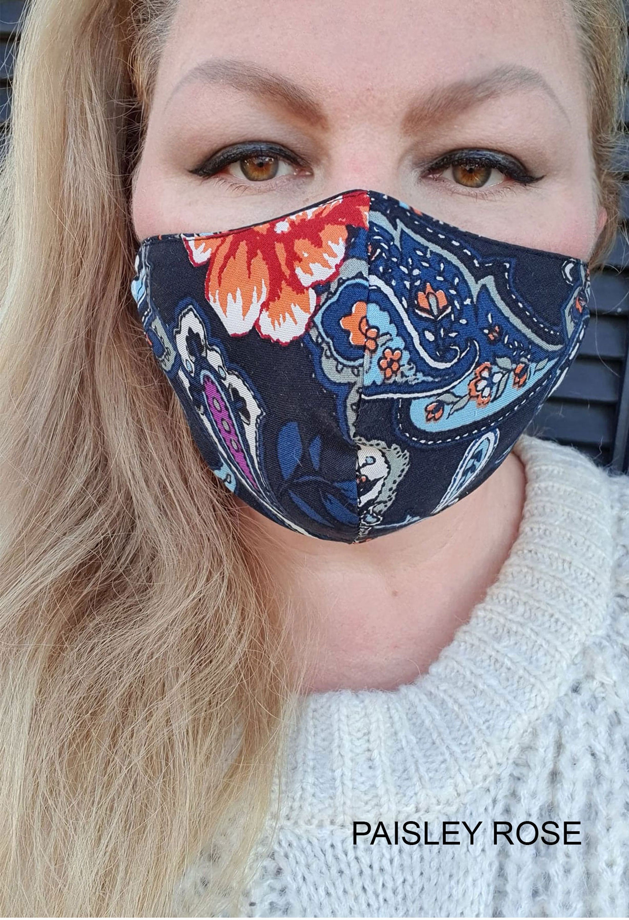 3-Pack Reusable Washable Organic Cotton & Modal Face Masks Floral ...