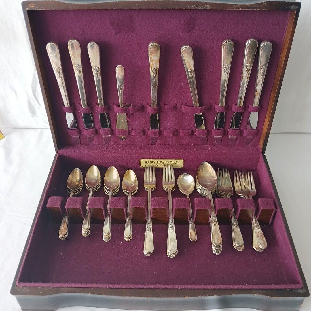 Holmes & Edwards Vintage 1940s Silver Plate 48-pc Youth Flatware Set ...