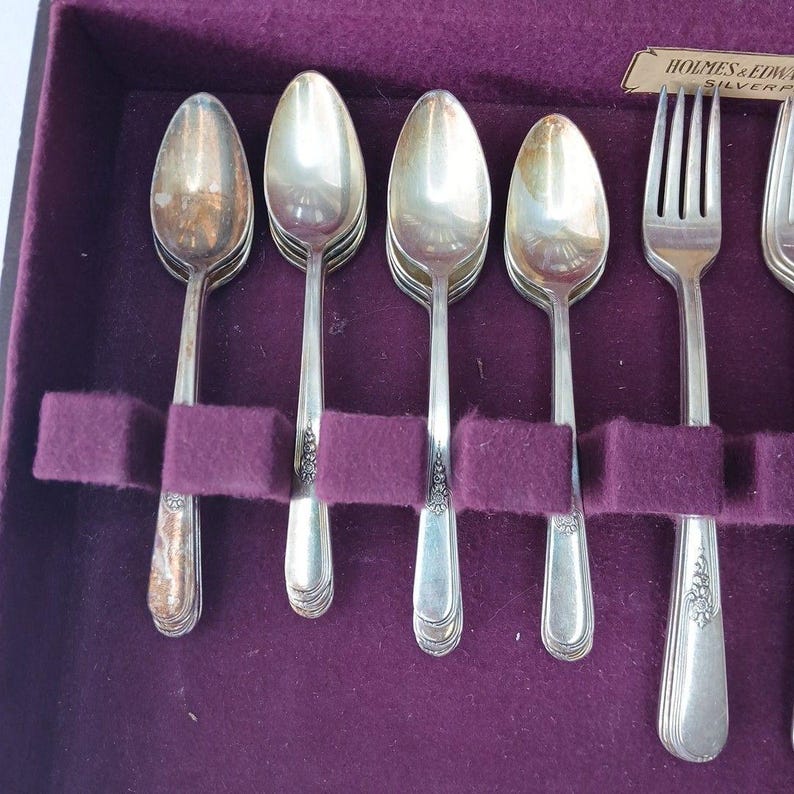 Holmes & Edwards Vintage 1940s Silver Plate 48-pc Youth Flatware Set ...