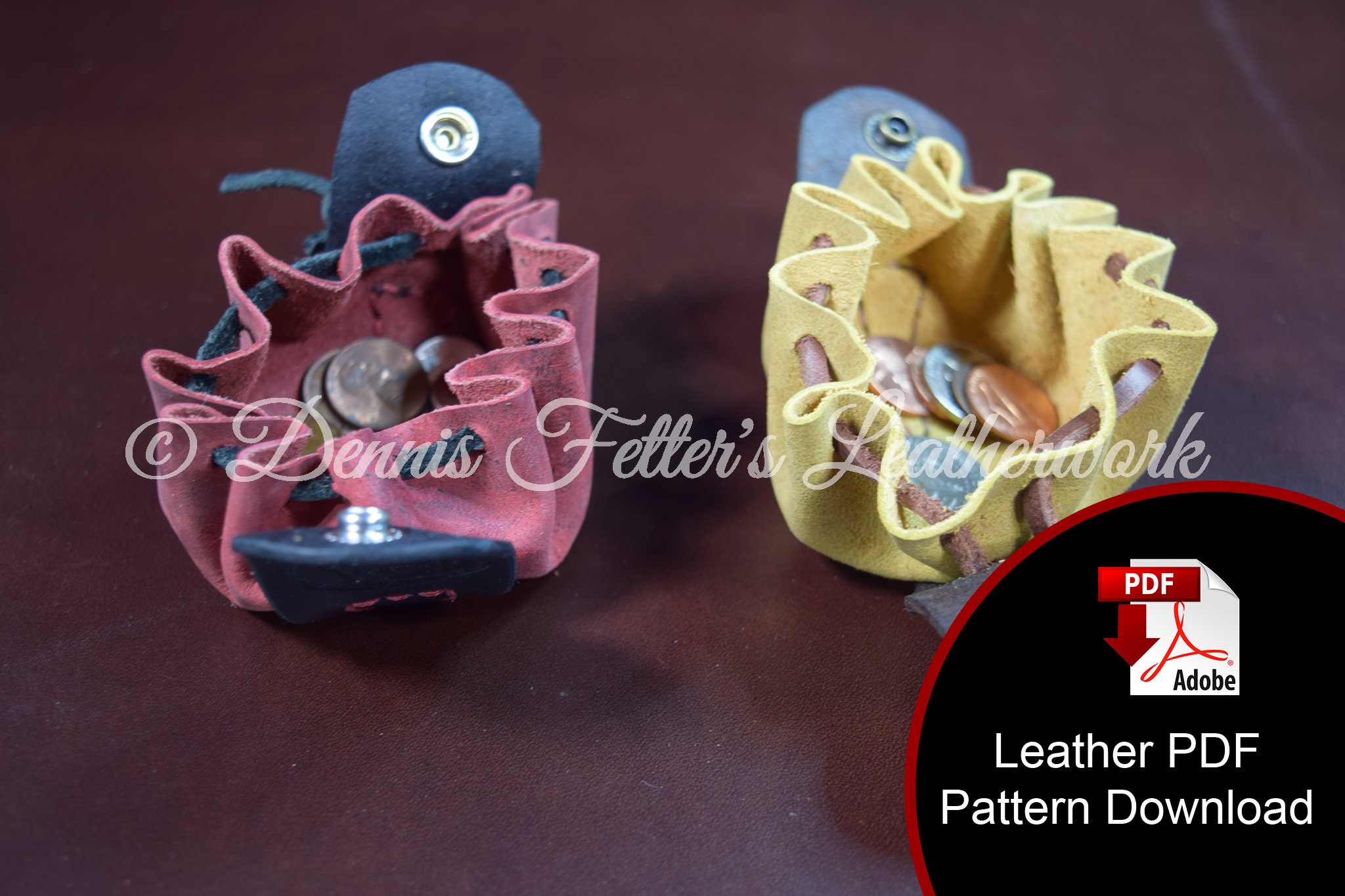 Drawstring Coin Pouch Leather Pattern - Etsy