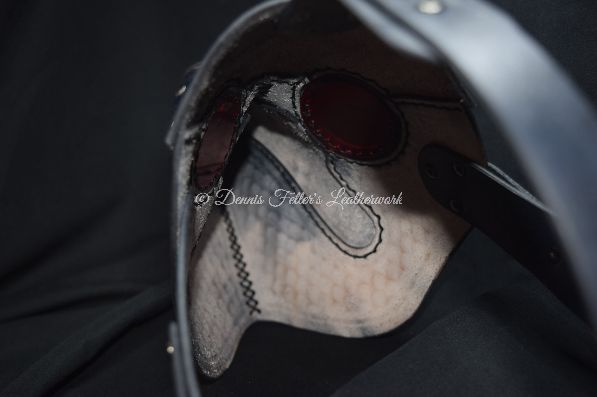 Stamped Leather Plague Doctor Mask Black/blue choose Lens - Etsy