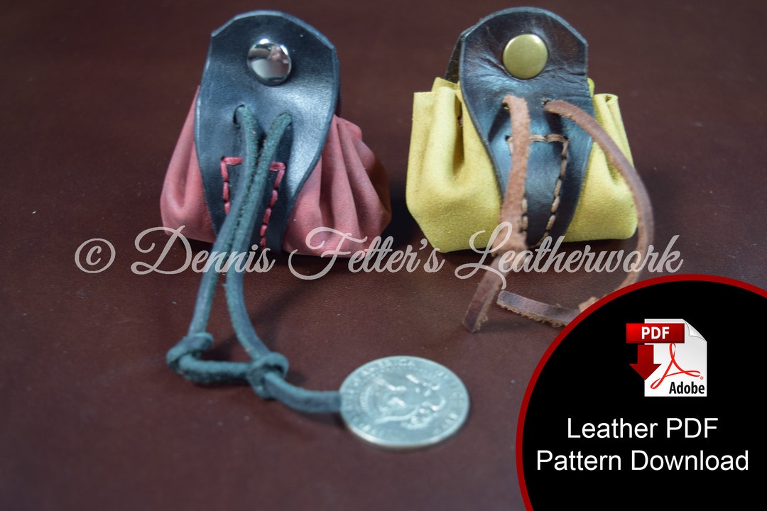 Drawstring Coin Pouch Leather Pattern - Etsy