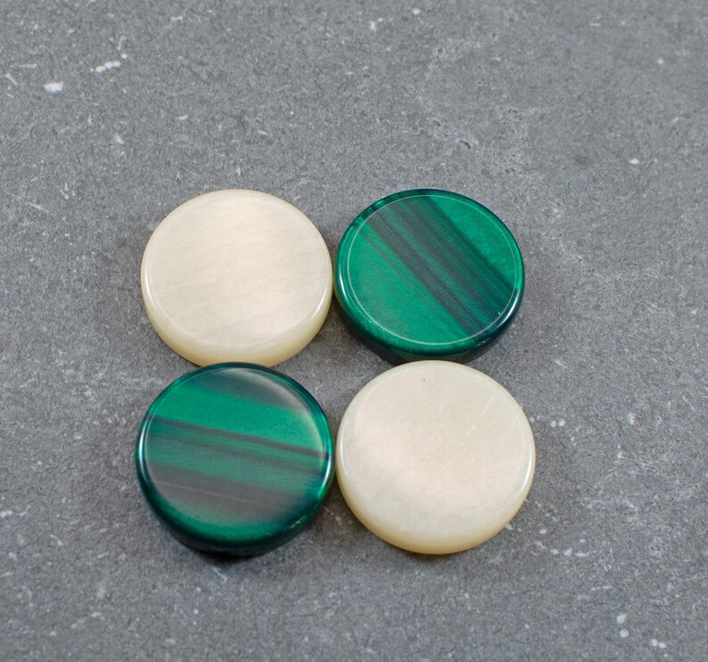 30 High Quality Acrylic Mother of Pearl Backgammon Checkers Green ...