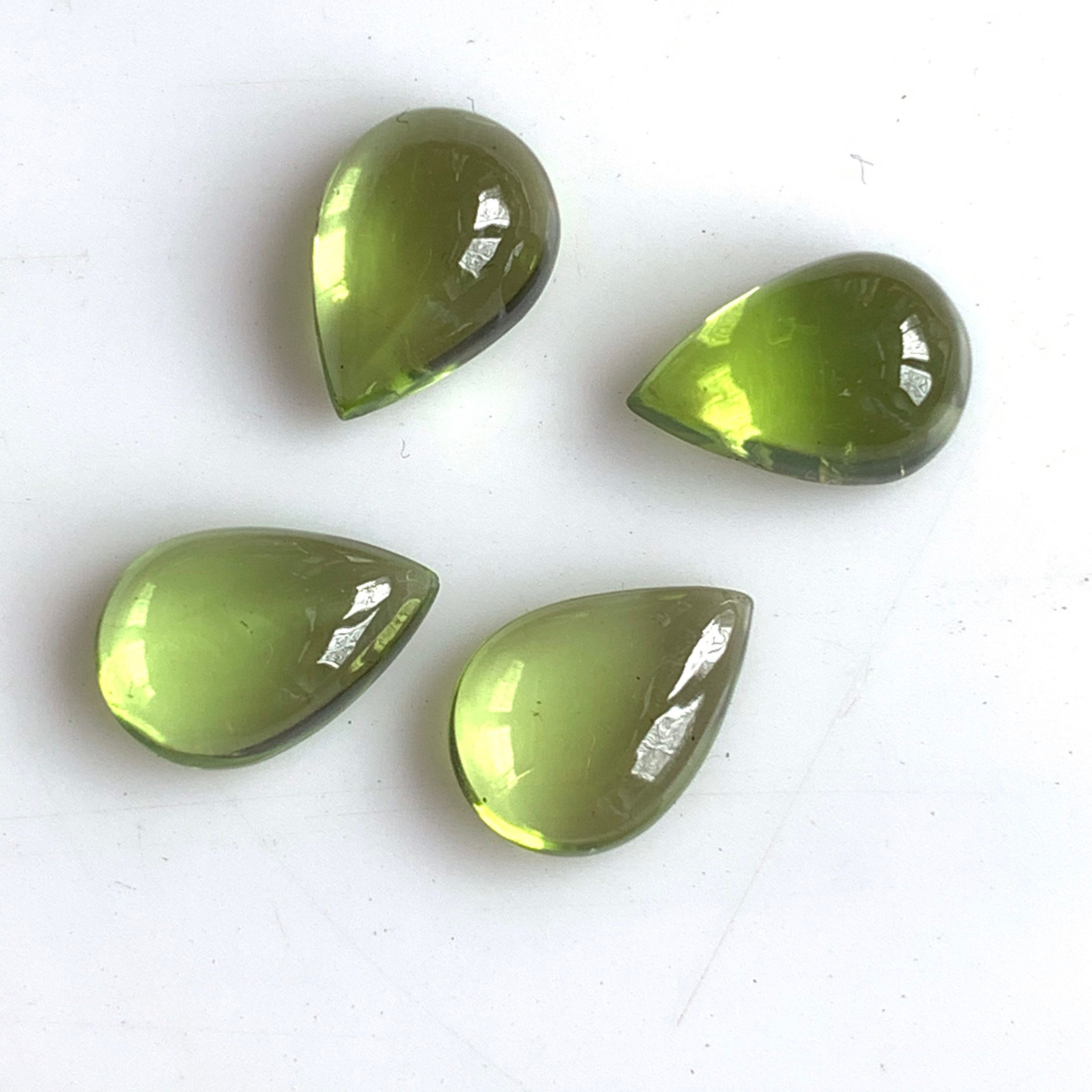 4 Pcs 7x10mm Natural Peridot Pear Cabochon Loose Peridot | Etsy
