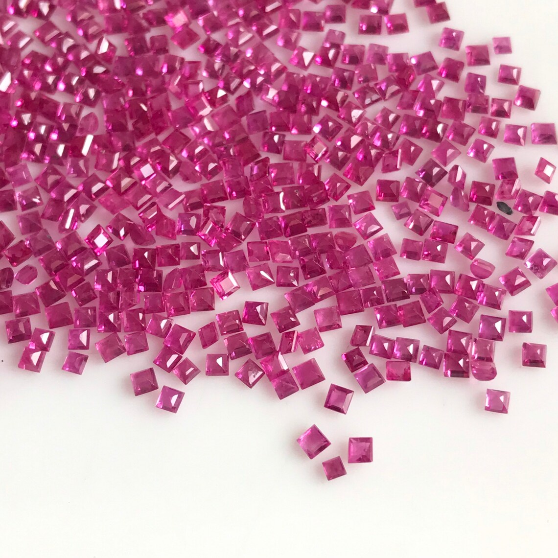 25 Pcs 3mm Natural Ruby Faceted Square Loose Natural Ruby | Etsy