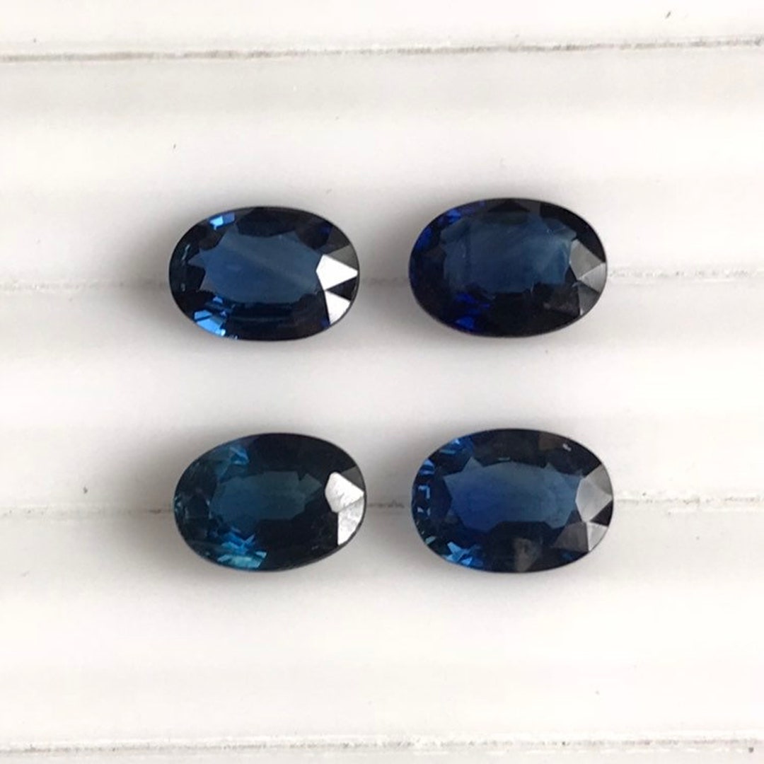 6x8mm Natural Royal Blue Sapphire Faceted Oval Cut Top AAA Calidad ...