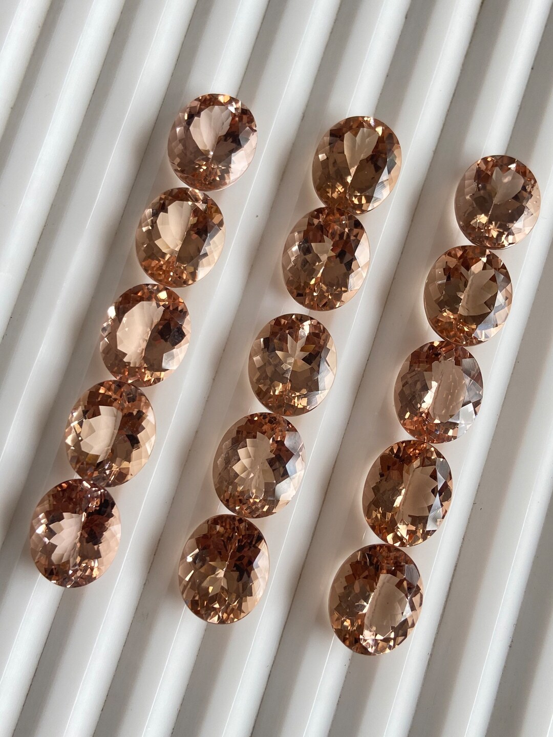 10x12mm Natural Morganite Peach Oval Faceted Gemstone Loose Morganite ...