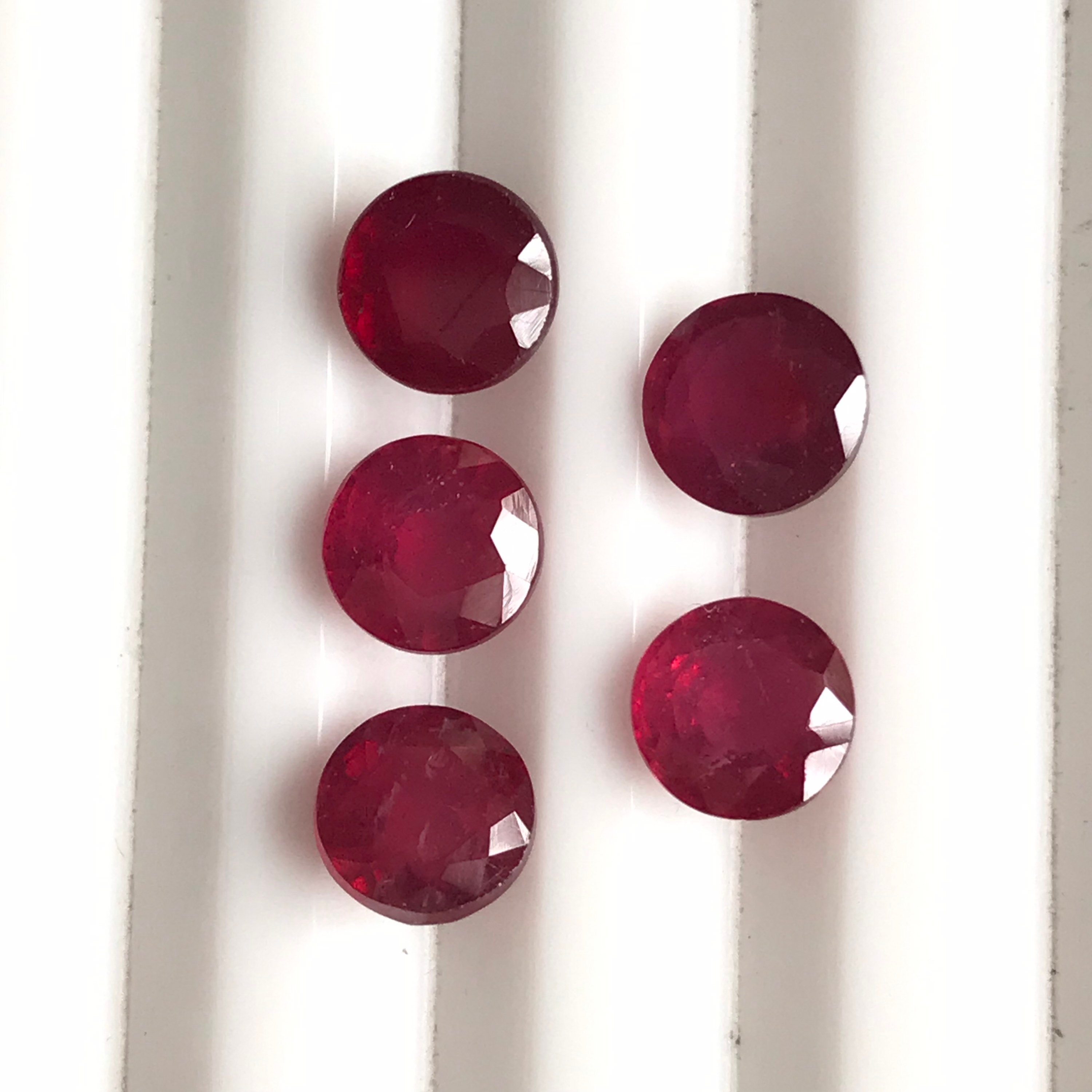5 Pcs 5mm Natural Ruby Round Cut Top AAA Quality Loose ruby | Etsy