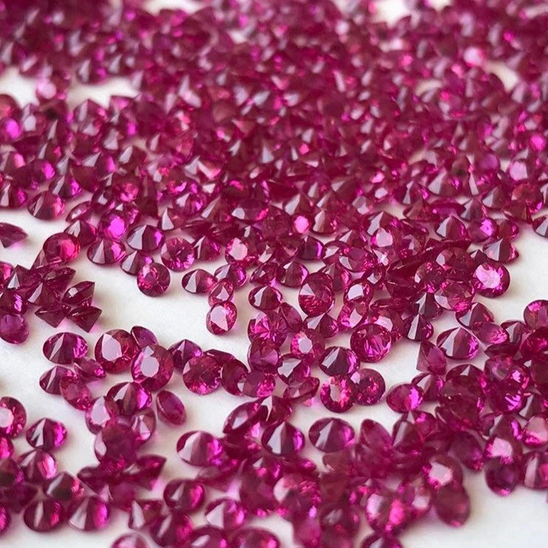 3mm Natural Ruby Faceted Round Cut Top AAA Quality Loose Ruby Faceted ...