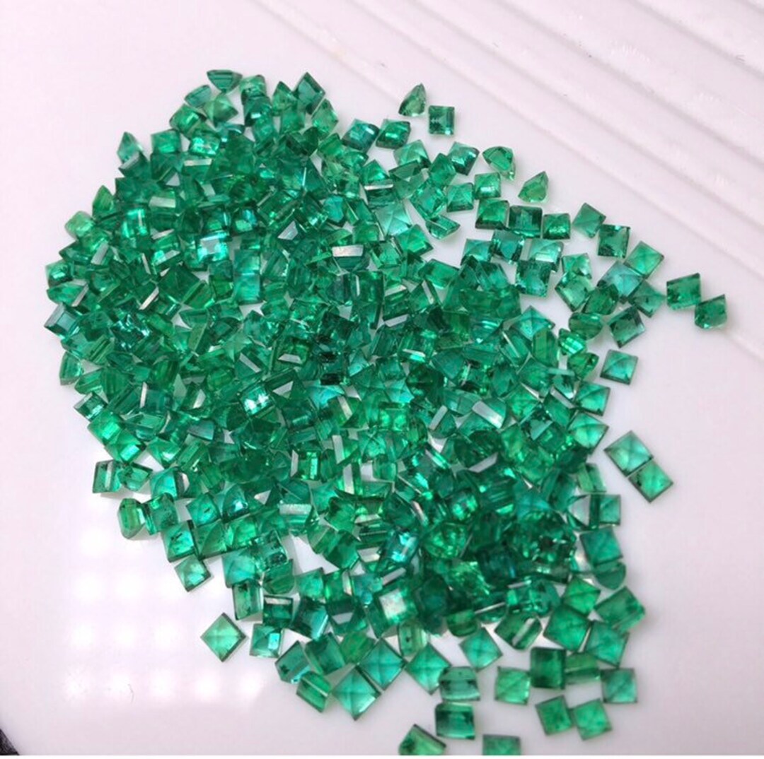 5 Pcs 3mm Natural Emerald Faceted Square Cut Gemstone Loose - Etsy