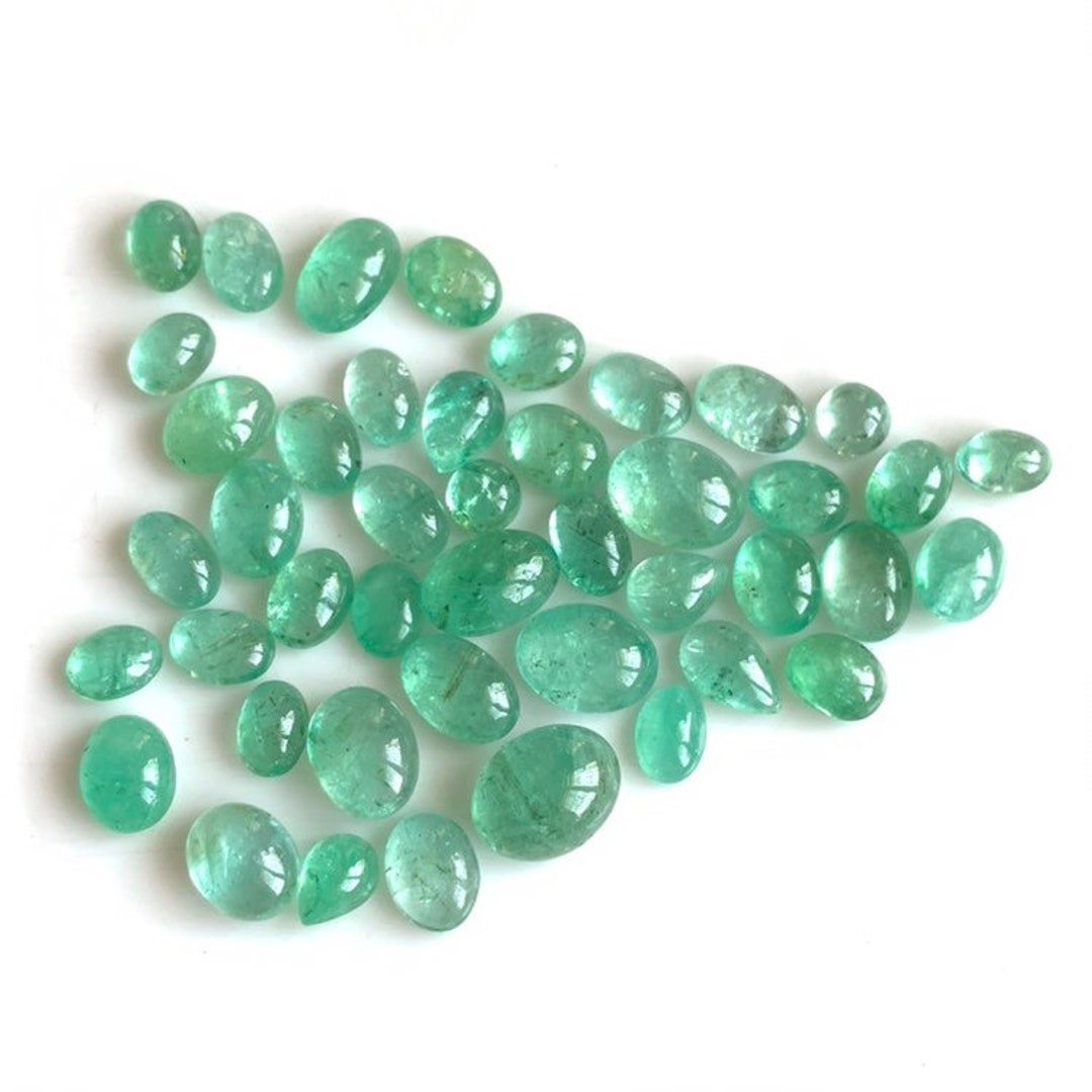 51.56 Crts Colombian Natural Emerald Quality Oval Cabochon Emerald Oval ...