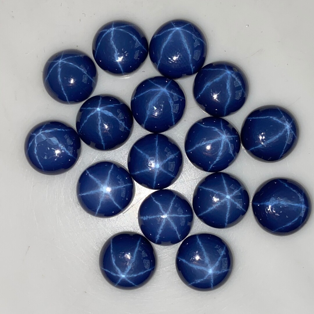 5 Pcs 12mm Star Sapphire Round Cabochon Smooth Sapphire Star - Etsy