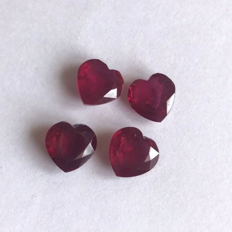 6mm Natural Ruby Faceted Heart Shape Top VS Quality Loose Ruby - Etsy
