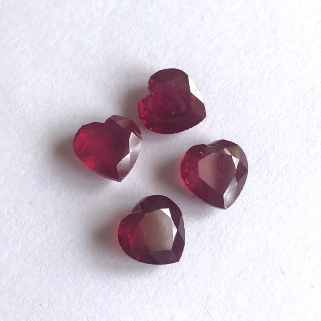 6mm Natural Ruby Faceted Heart Shape Top VS Quality Loose Ruby Heart ...