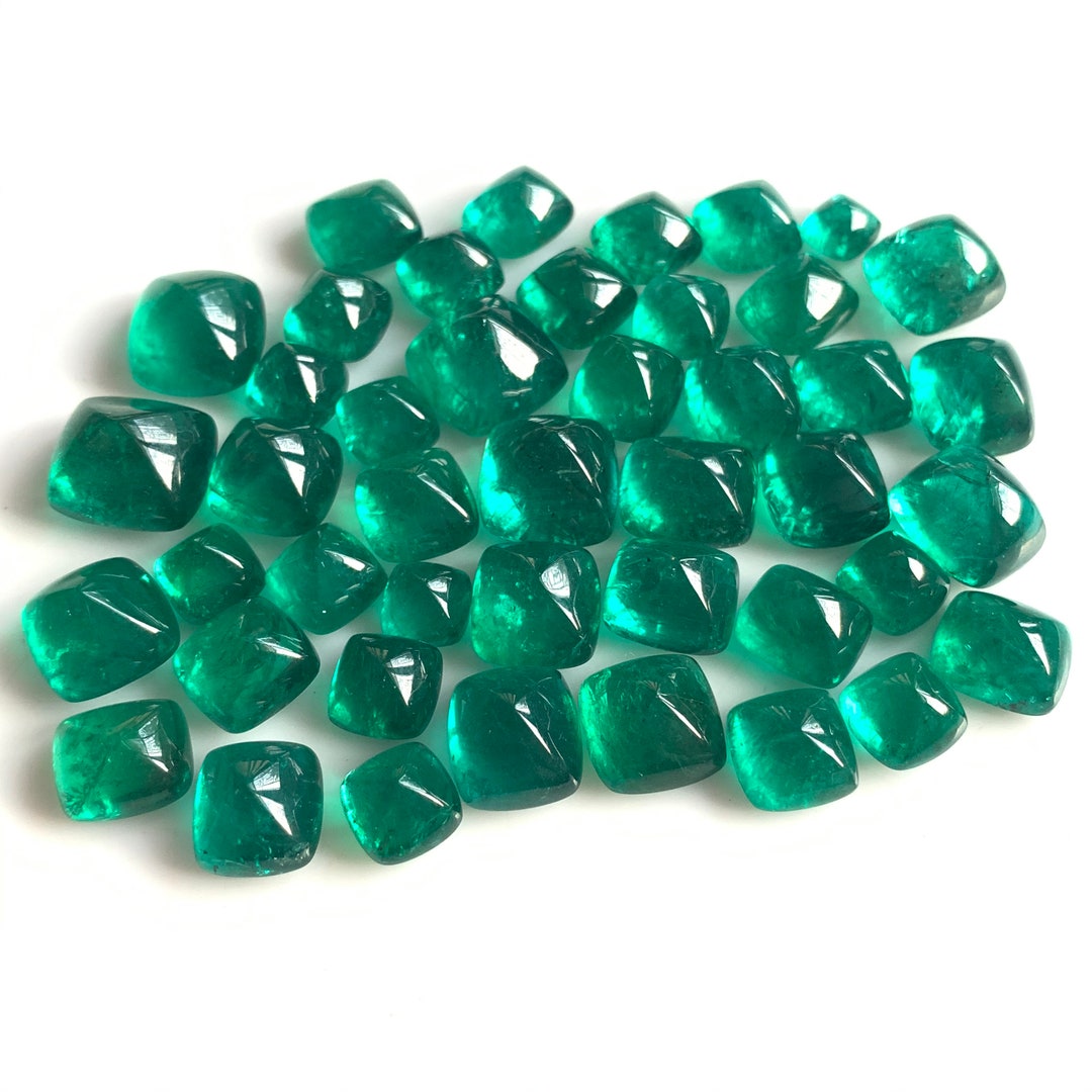 Certified Natural Emerald Sugarloaf Cabochon Gemstone Loose Emerald ...