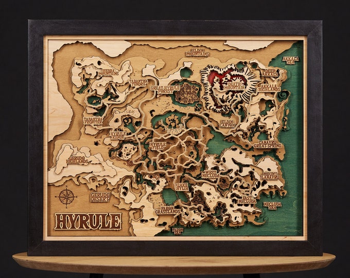 The Hyrule 3D Wooden Map - Etsy UK